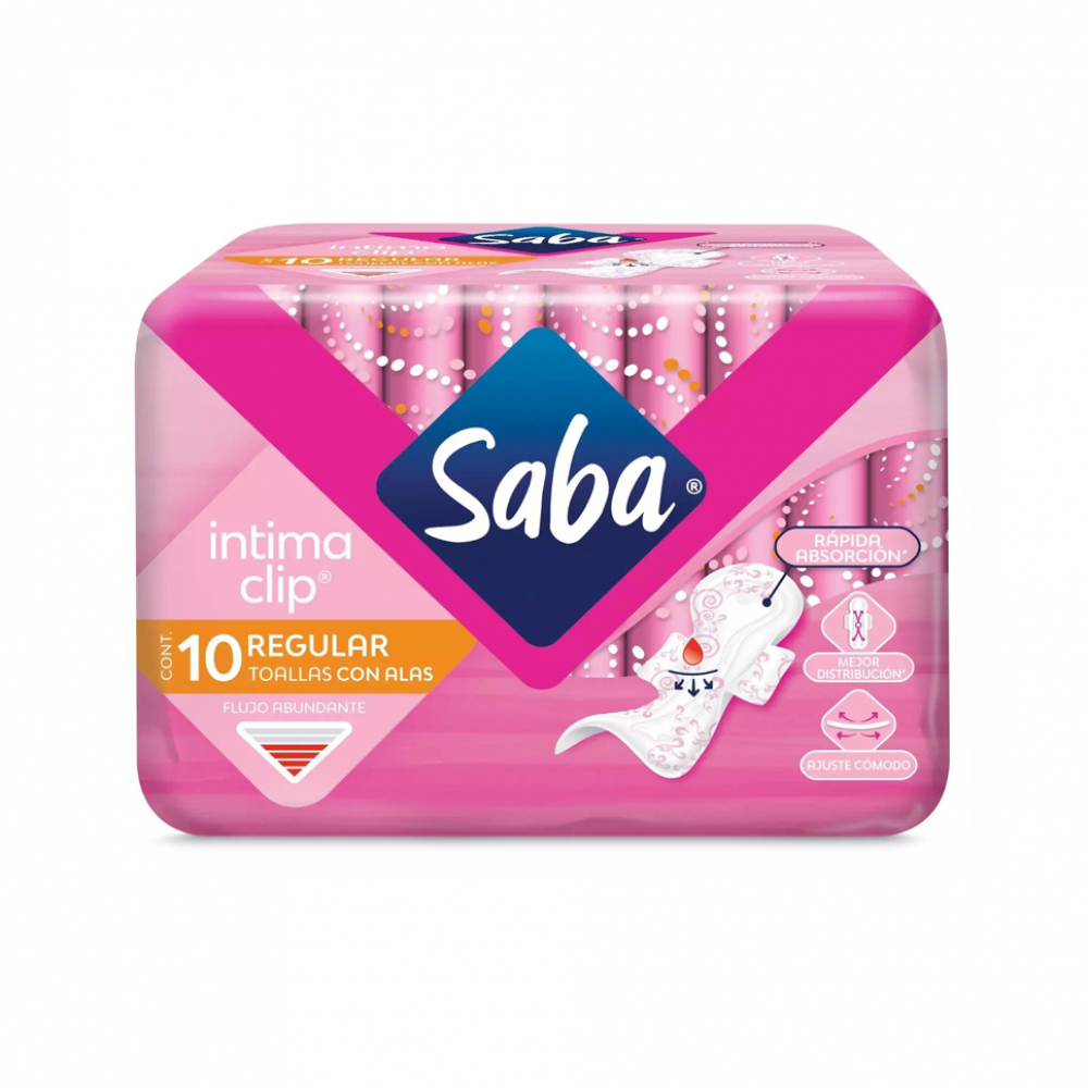 Toallas femeninas regulares con alas flujo abundante Intima Clip Saba ...