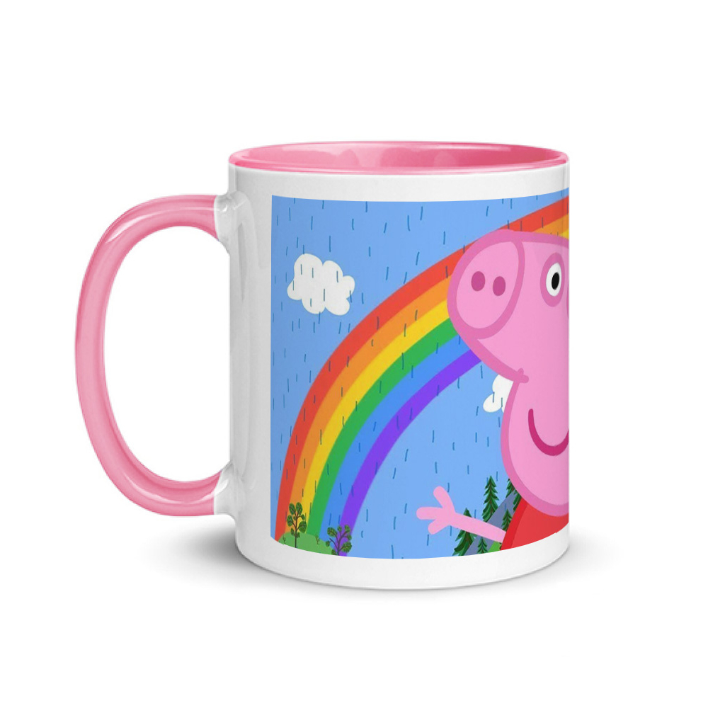Ceramic white and pink mug with printed design theme Pepa Pig | Online ...