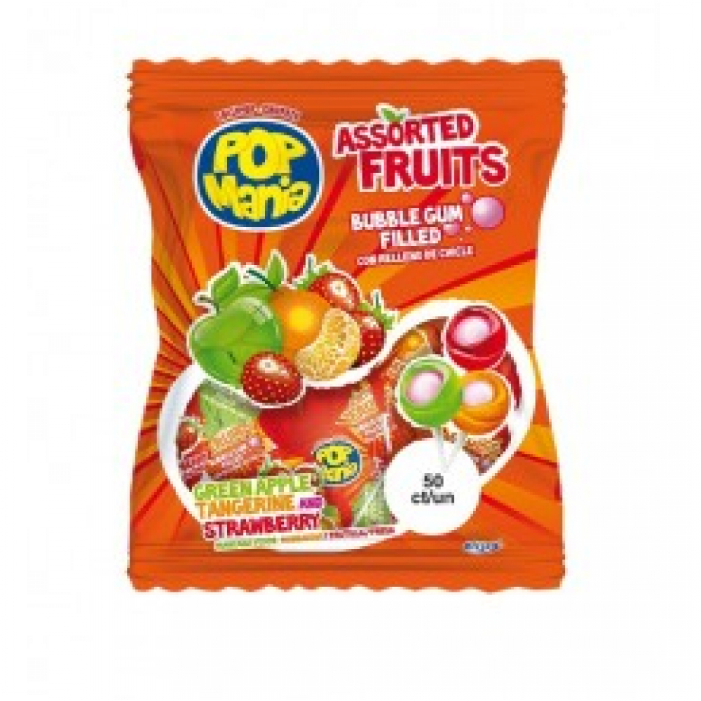 Chupete de fruta surtida con relleno de chicle Riclan (50 x 17 g ...