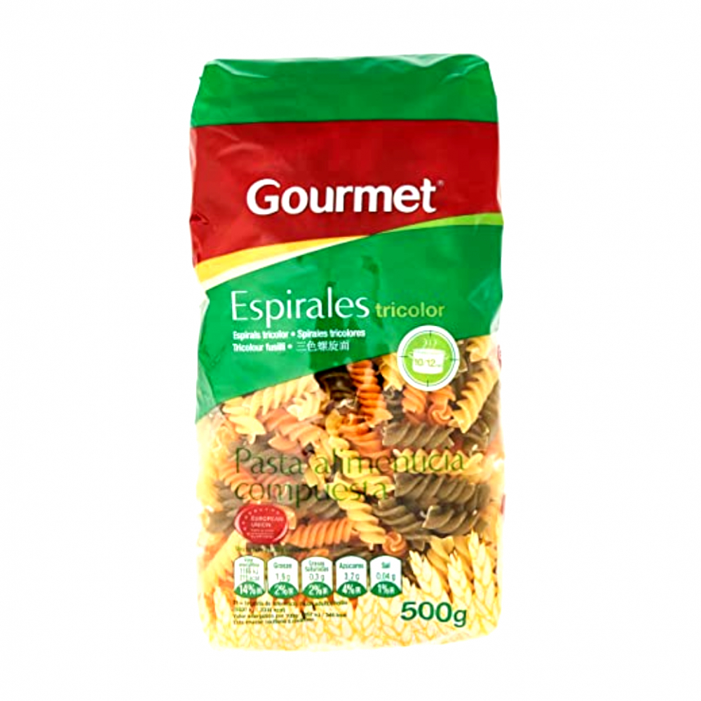 Pastas cortas - espirales tricolor - Gourmet (500 g / 1.10 lb ...