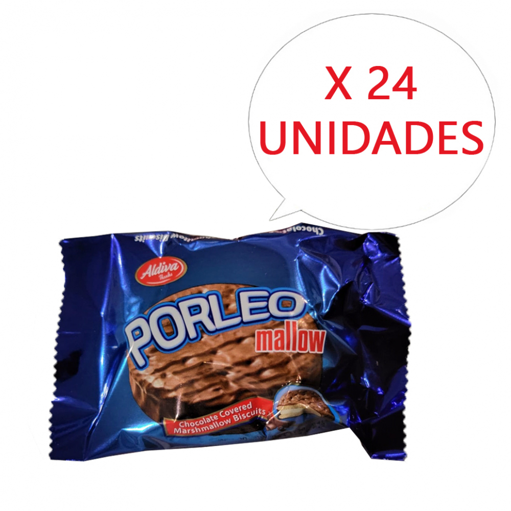 Galletas de malvavisco cubiertas de chocolate Porleo Mallow Aldiva (24 ...