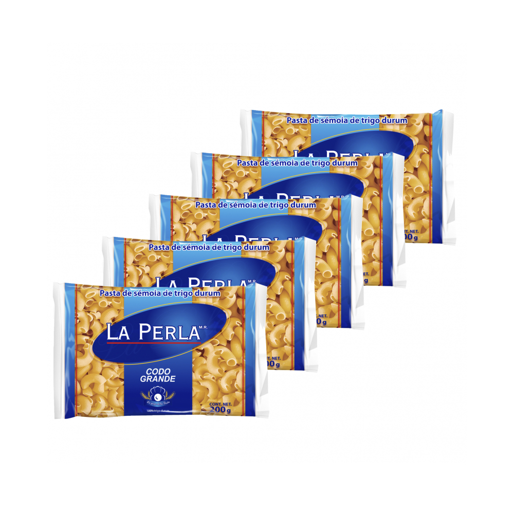 Pasta de codo grande La Perla (5 x 200 g / 7.05 oz) | Supermarket 23 es ...