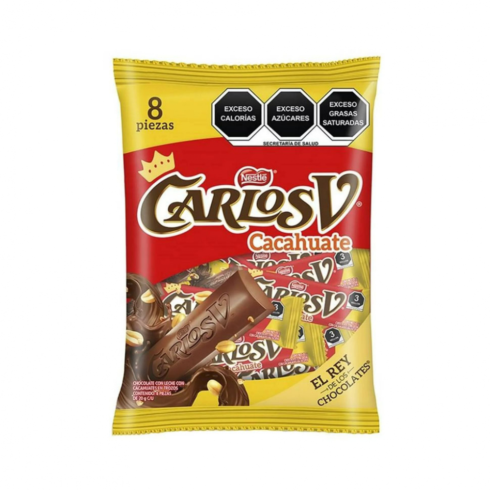 Nestlé Carlos V milk chocolate with peanut pieces (160 g / 5.64 oz ...
