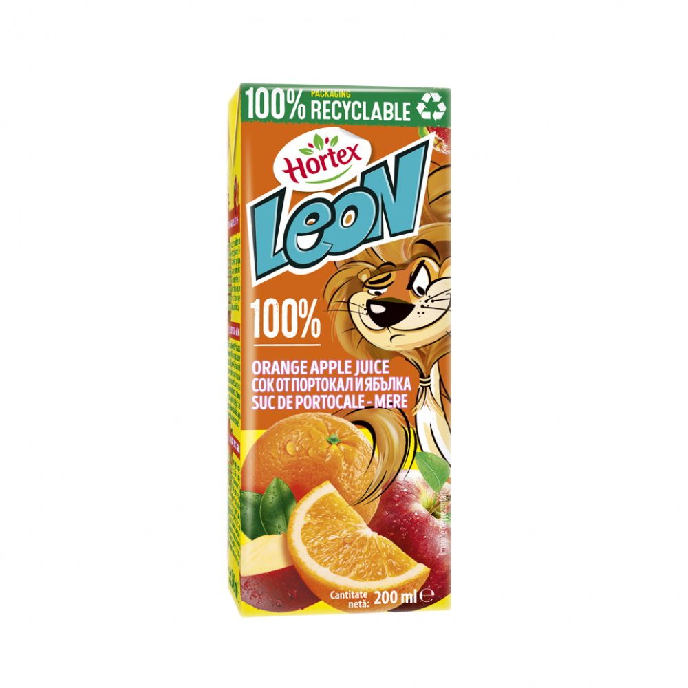 Jugo de naranja y manzana 100% Leon Hortex (200 ml) | Supermarket 23 es ...