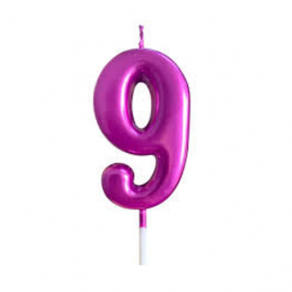 Vela de aniversario número 9 rosado | Supermarket 23 es una Tienda para ...