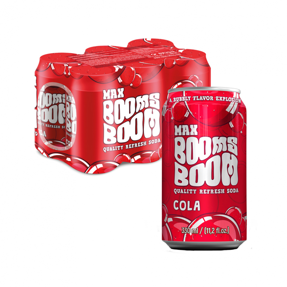 Refresco gaseado sabor cola Max Booms Boom (6 x 330 ml) | Supermarket ...