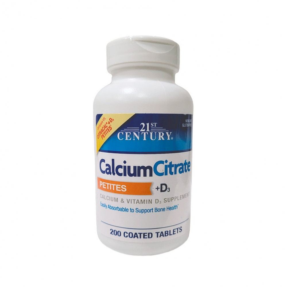 21st Century Calcium citrate + vitamin D3 Petites (200 tablets ...