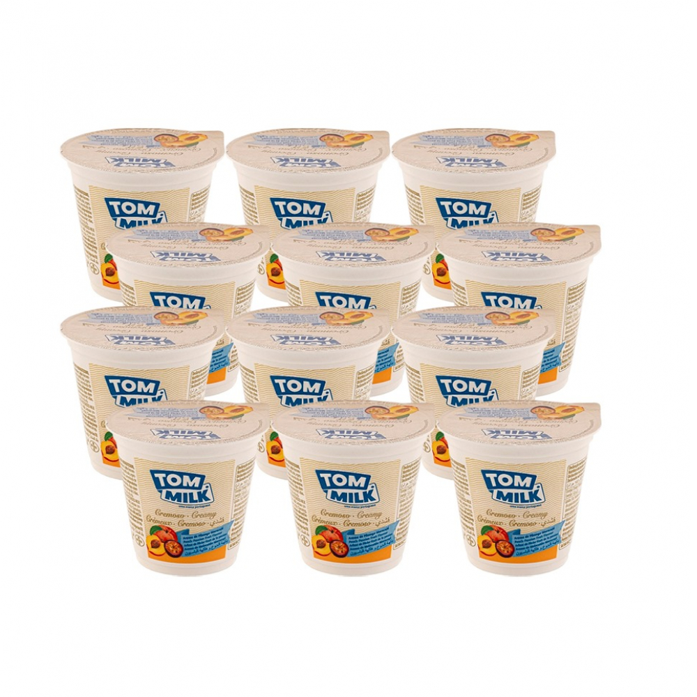 Yogur pasteurizado sabor a melocotón y maracuyá Tom Milk (12 x 125 g ...