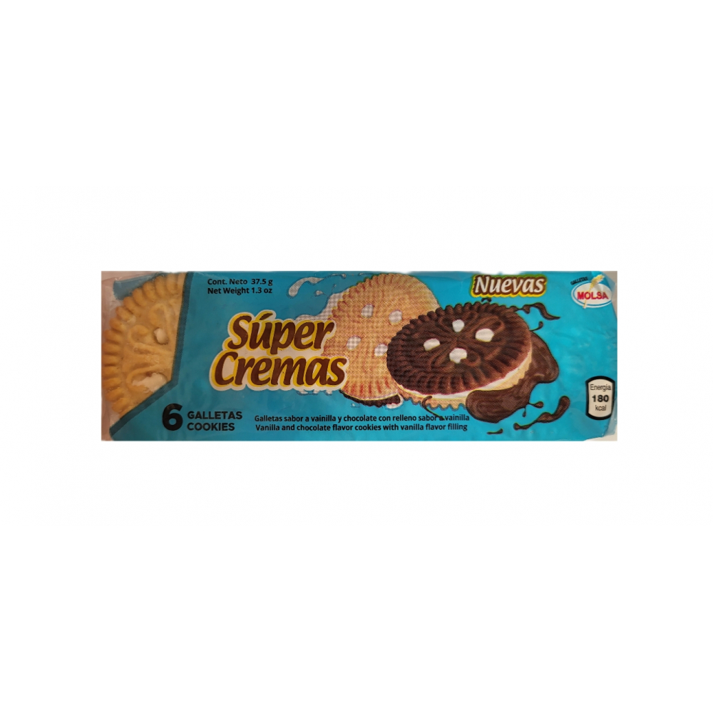 Galletas sabor vainilla y chocolate con relleno sabor vainilla Super ...