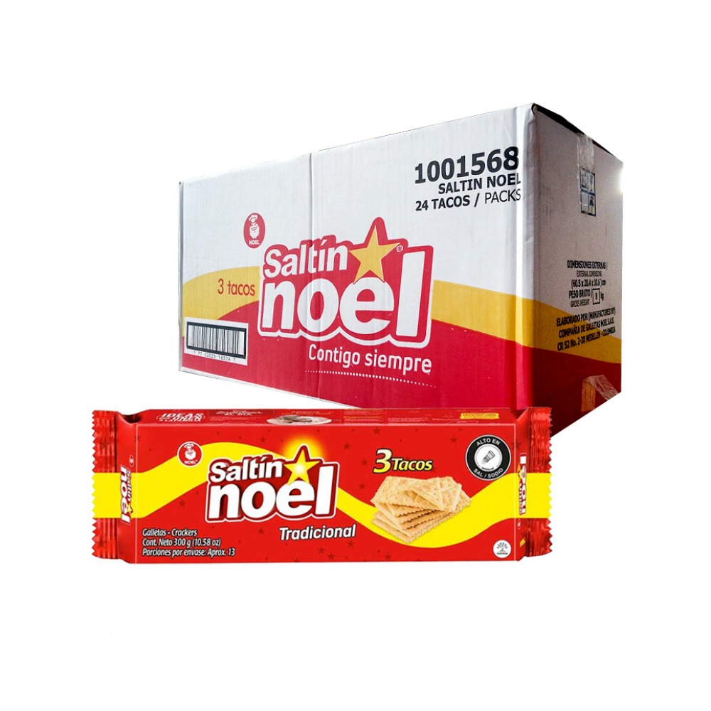 CompreMarket - Galletas saladas sabor original 3 tacos Saltín Noel (24 ...