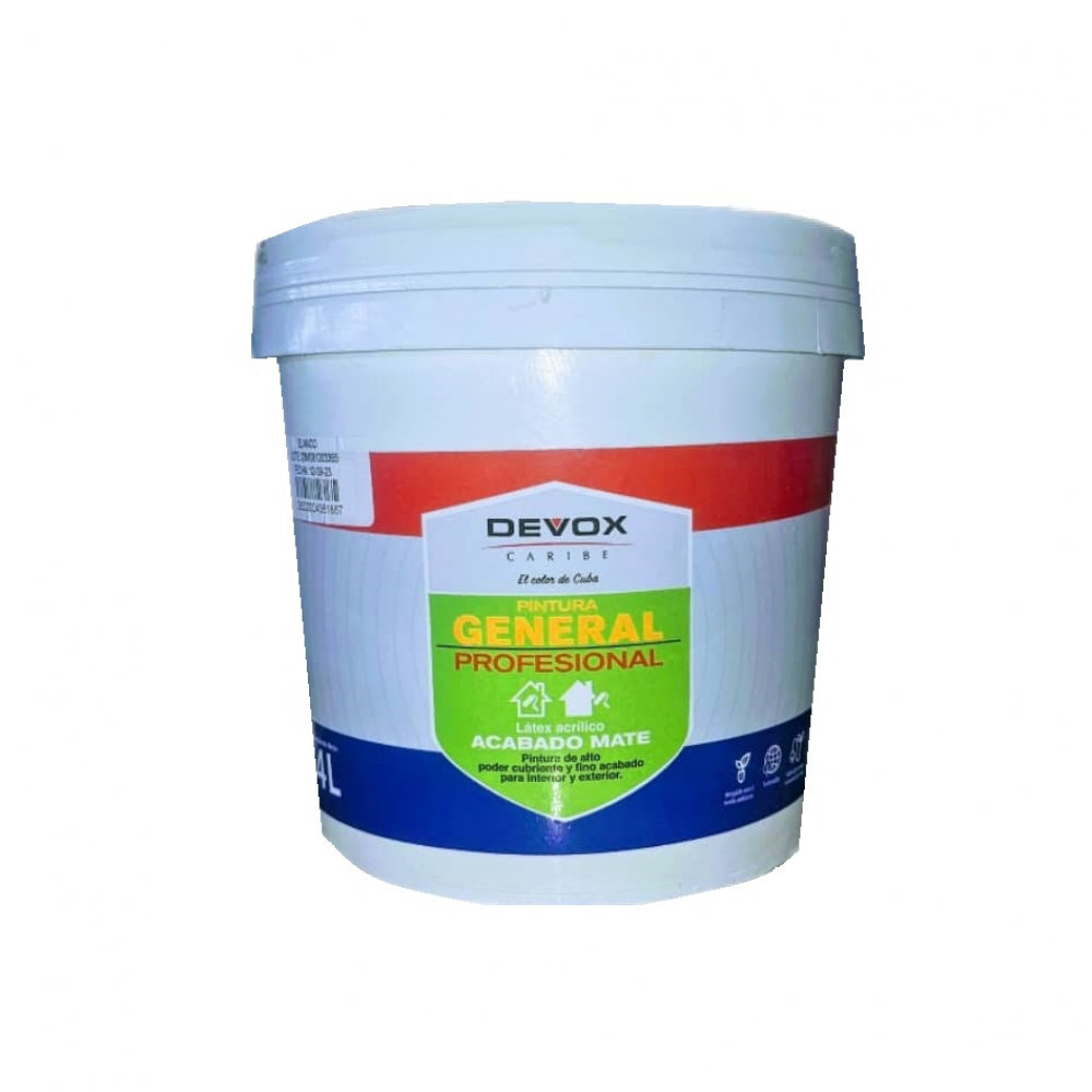 Pintura profesional acrílica interior y exterior color blanco Devox ...