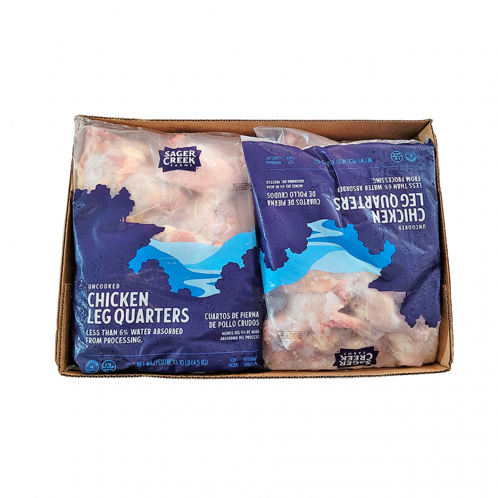 Simmons box of uncooked chicken leg quarters (18.14 kg / 40 lb ...