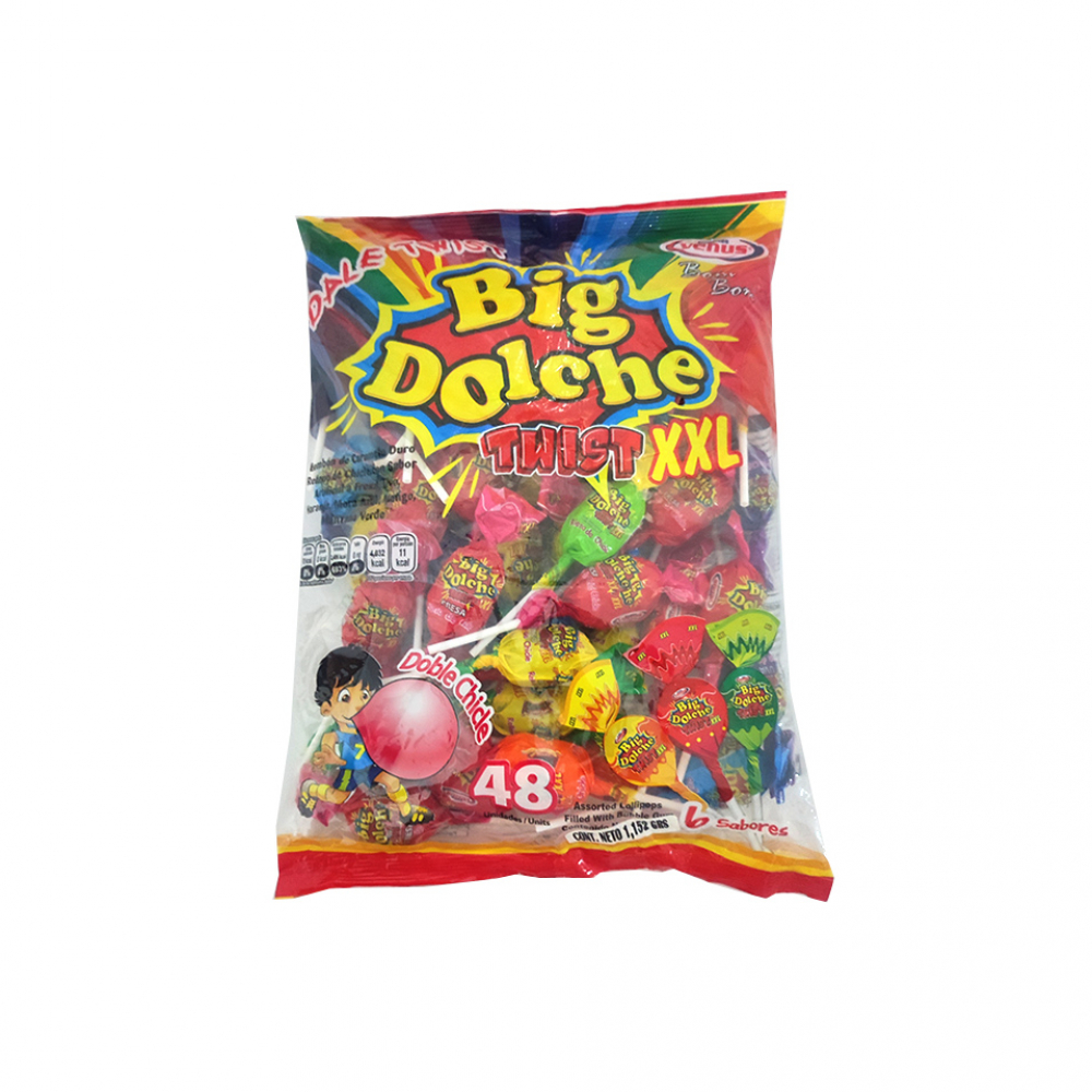 Caramelo con palo doble chicle XXL Confites Venus (1.15 Kg / 2.54 lb ...