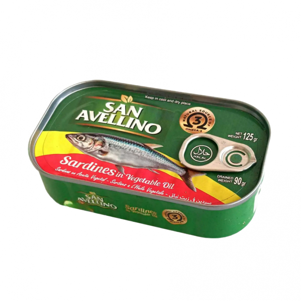 San Avellino sardines in vegetable oil (125 g / 4.40 oz) | Online ...