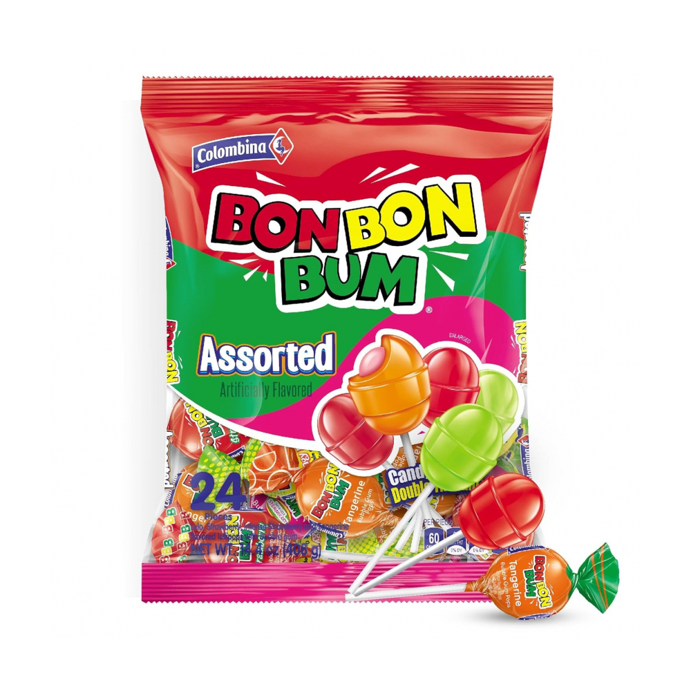 Paquete de chupa chupa sabores surtidos relleno de chicle Bon Bon Bum ...