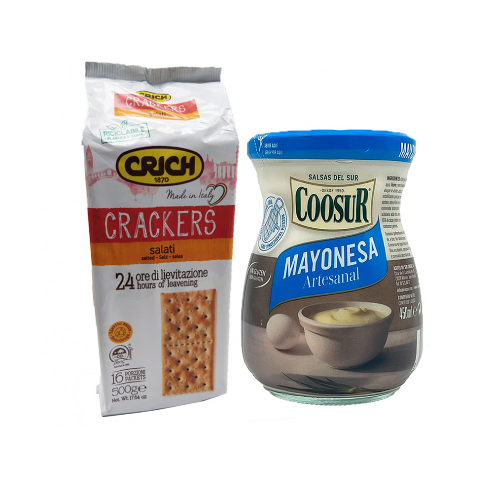 Galletas crackers saladas Crich + Mayonesa artesanal Coosur ...