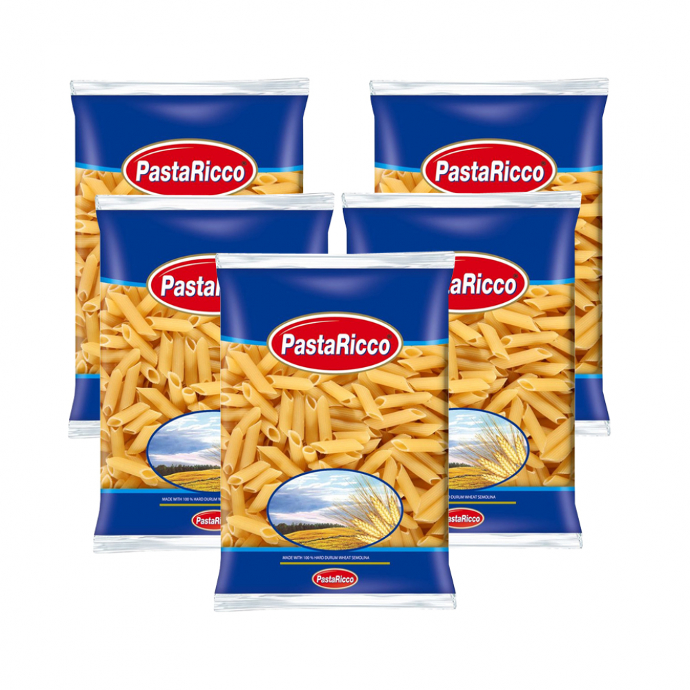 PastaRicco short pasta - penne rigate - (5 x 500 g / 1.1 lb) | Online ...