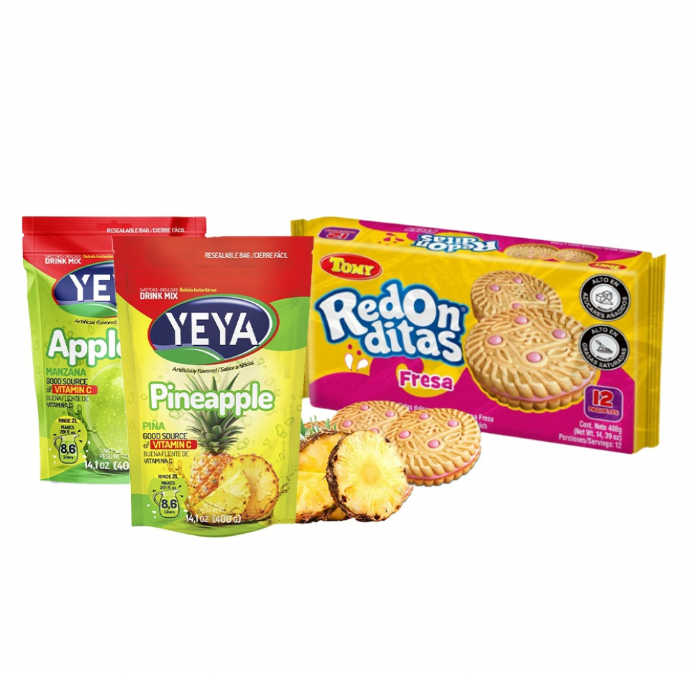 Snack combo: Strawberry cookies + Pineapple soda + Apple soda | Online ...
