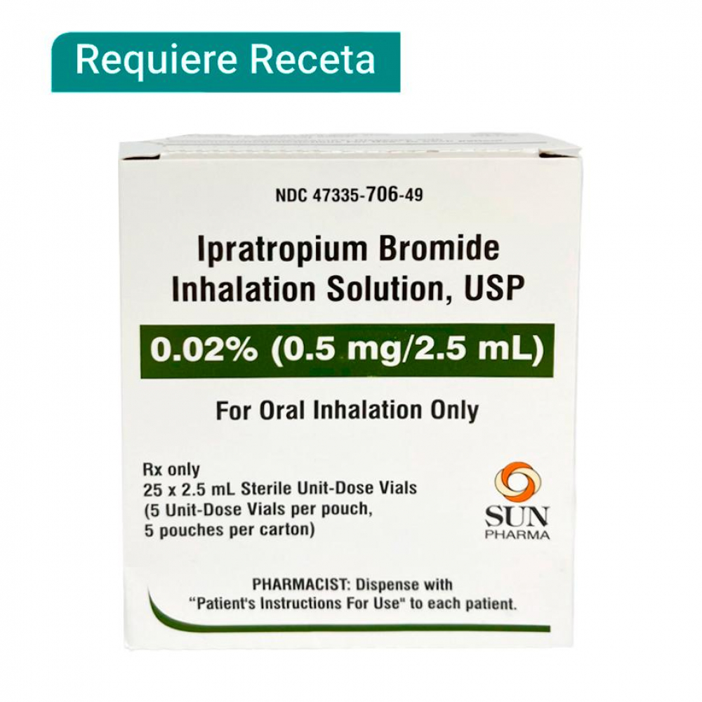 Bromuro de ipratropio solución para inhalación al 0.02 % (0.5 mg / 2.5 ...
