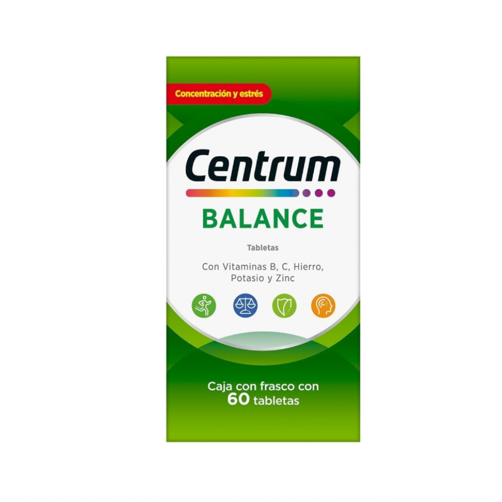 Centrum Balance con vitaminas B + C + Hierro + Potasio + Zinc (60 ...