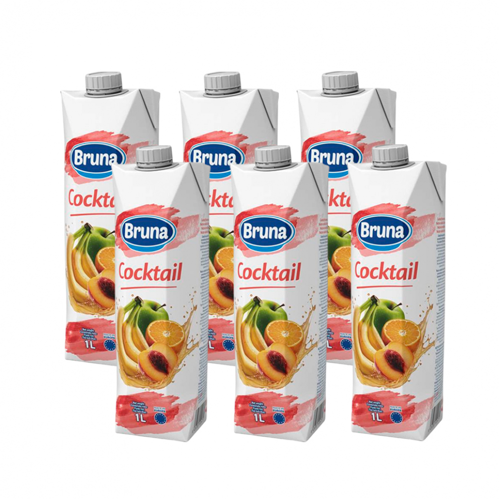 Jugo de coctel de frutas Bruna (6 x 1 L) | Supermarket 23 es una Tienda ...