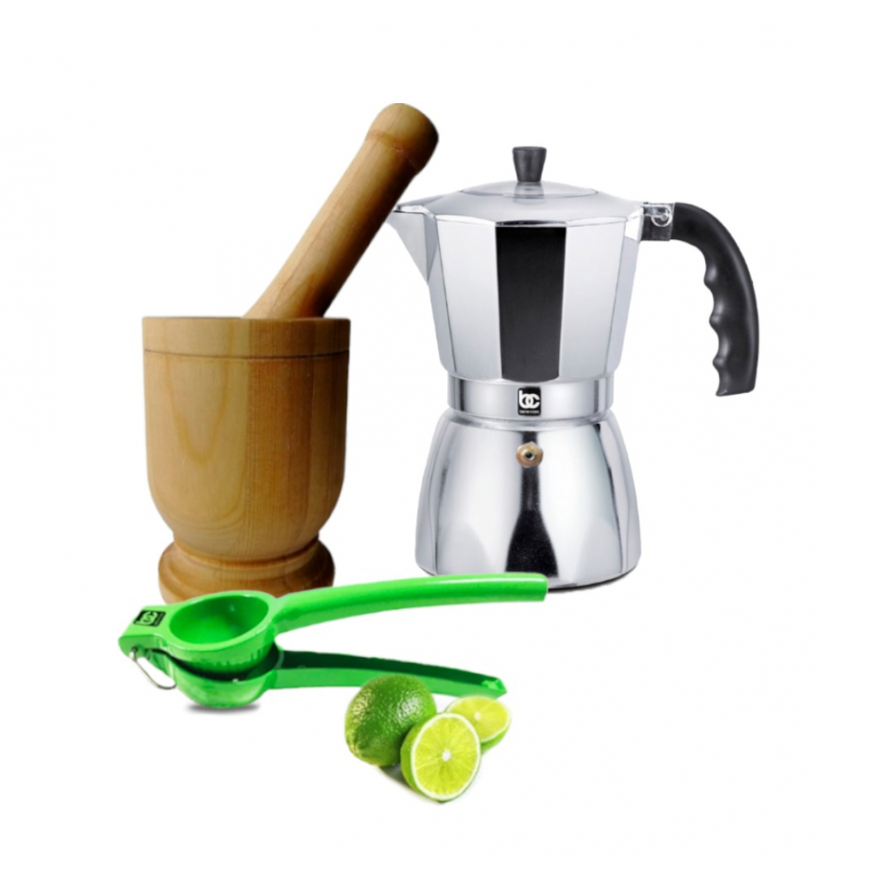 Combo para cocina: Cafetera espresso de Aluminio, tapa transparente de ...