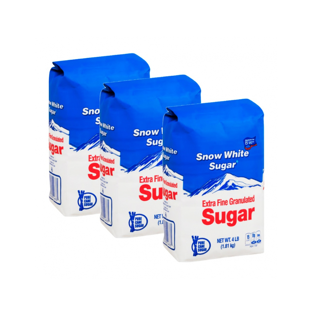Azúcar blanca granulada extra fina (3 x 1.81 kg / 4 lb) | Supermarket ...