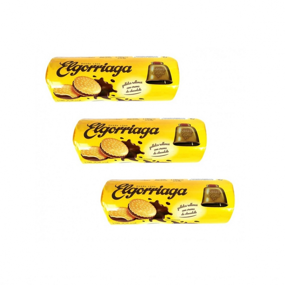 Elgorriaga chocolate filled cookies (3 x 180 g / 6.34 oz) | Online ...