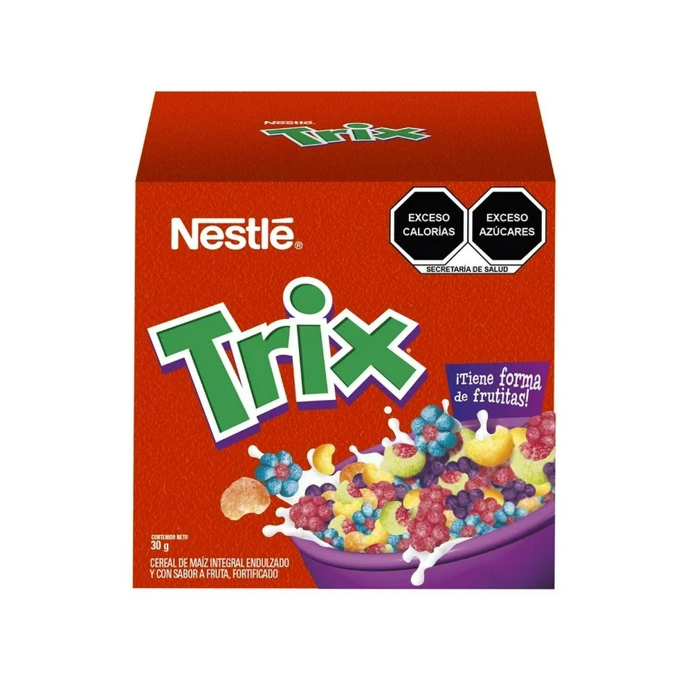 Nestlé Trix sweetened and fruit flavored whole grain corn cereal (30 g ...