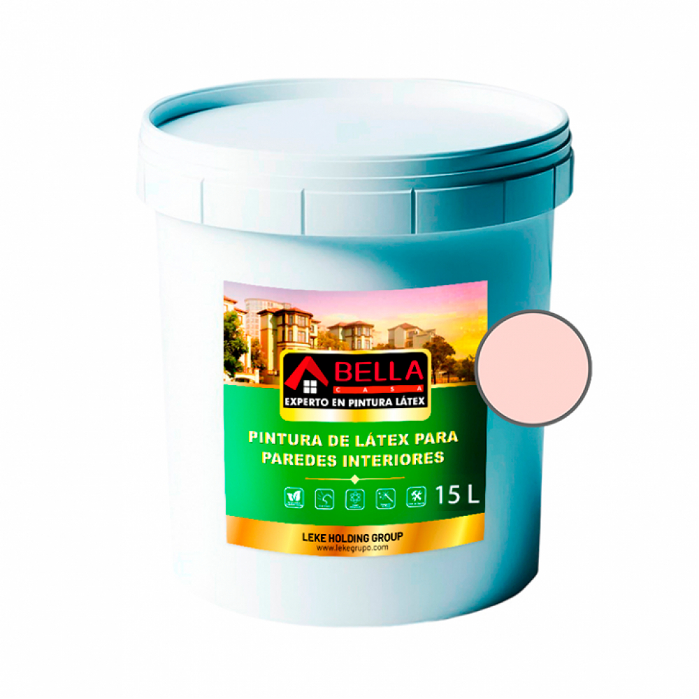 Pintura de látex color salmón para paredes interiores Bella Casa (15 L ...
