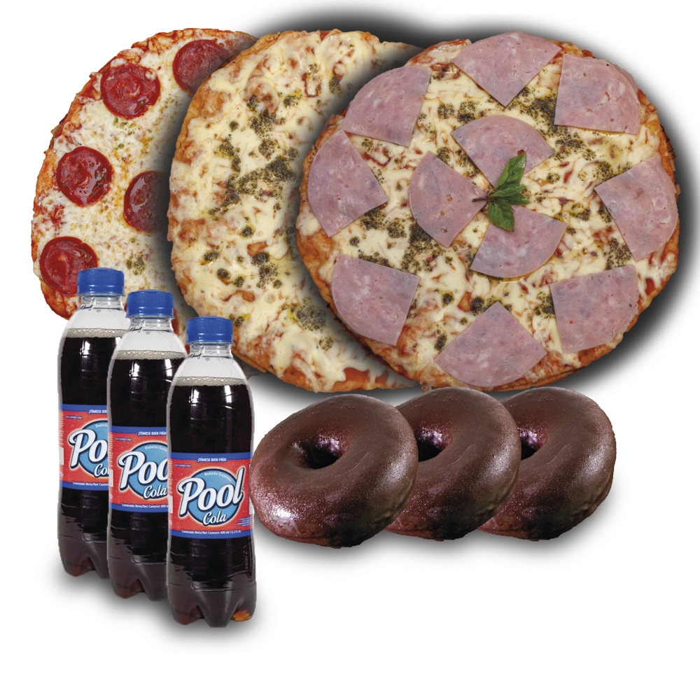 Pizzas Mixtas + Donas + Refresco | Supermarket 23 es una Tienda para ...
