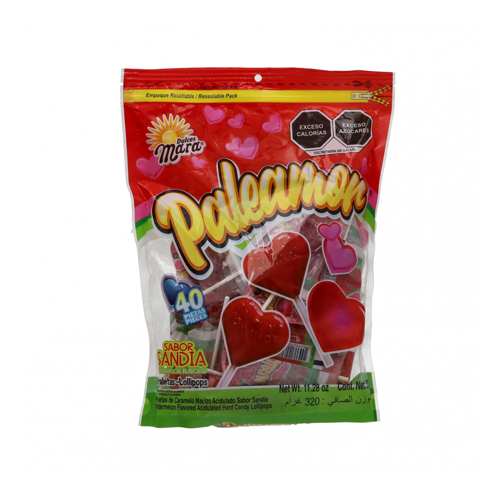 Paleta de caramelo macizo acidulado sabor sandia dulces Mara Paleamor ...
