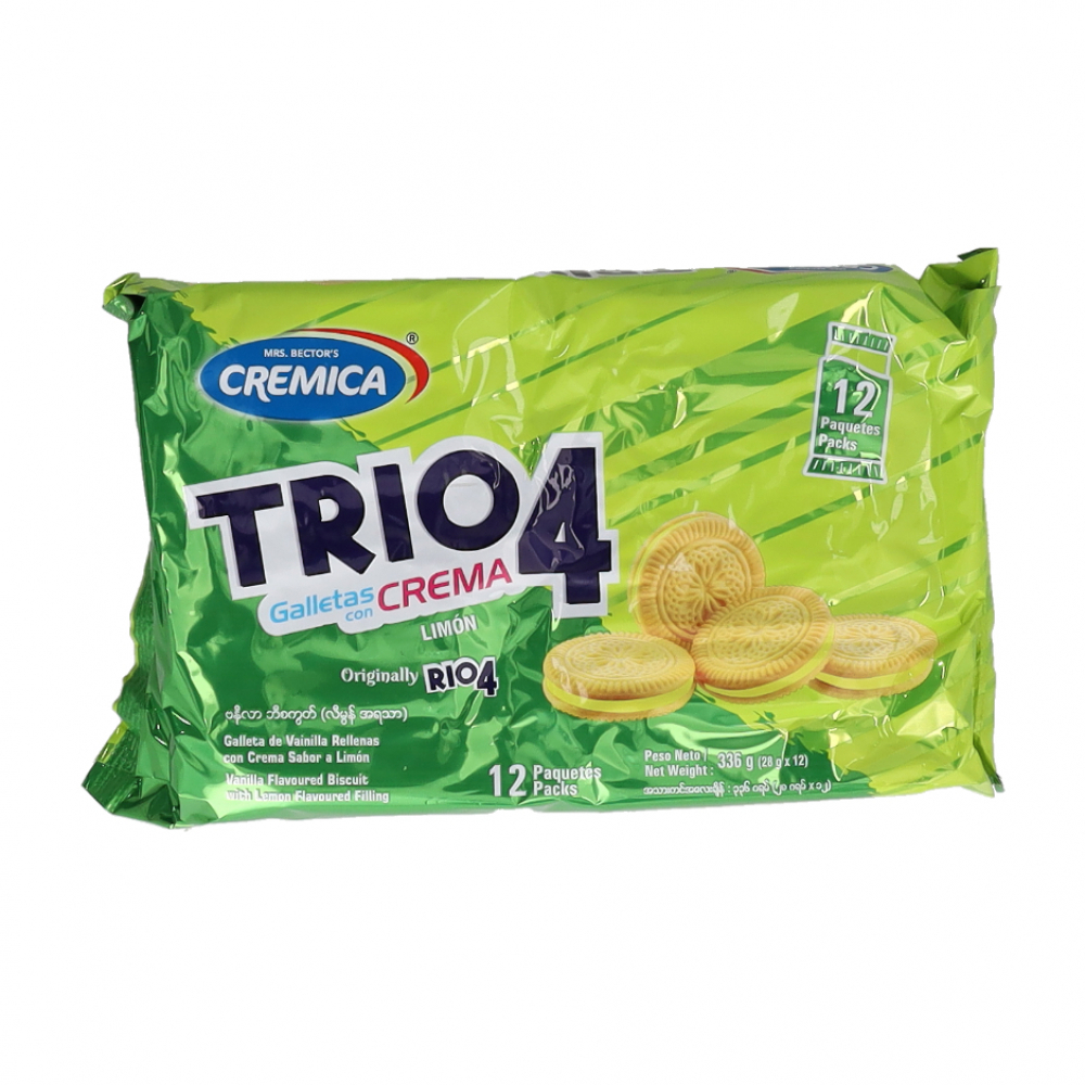 Galletas de vainilla rellenas con crema sabor a limón Trio 4 Mrs ...