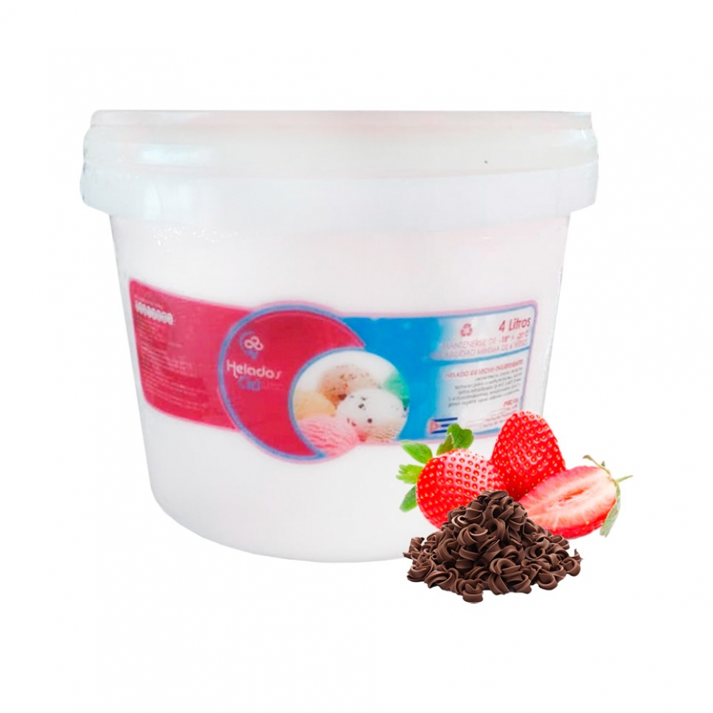 Helado sabor rizado de chocolate con fresa CID (4 L) | Supermarket 23 ...