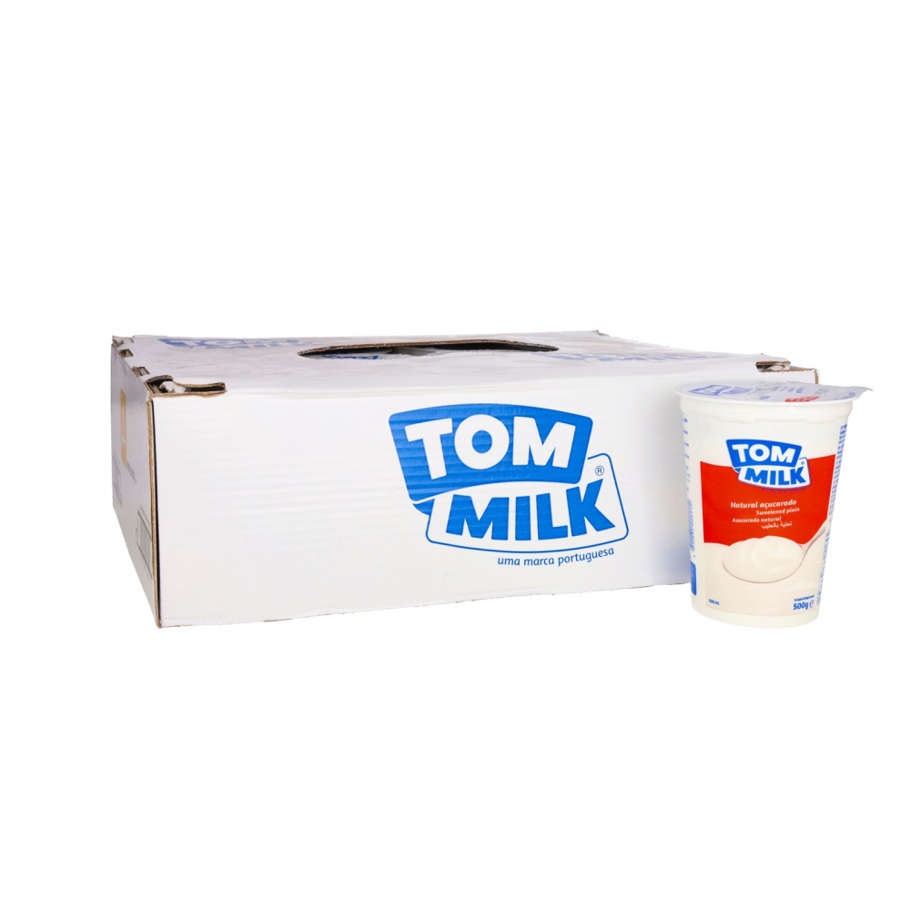 Yogurt pasteurizado natural azucarado Tom Milk (12 x 500 g / 1.10 lb ...