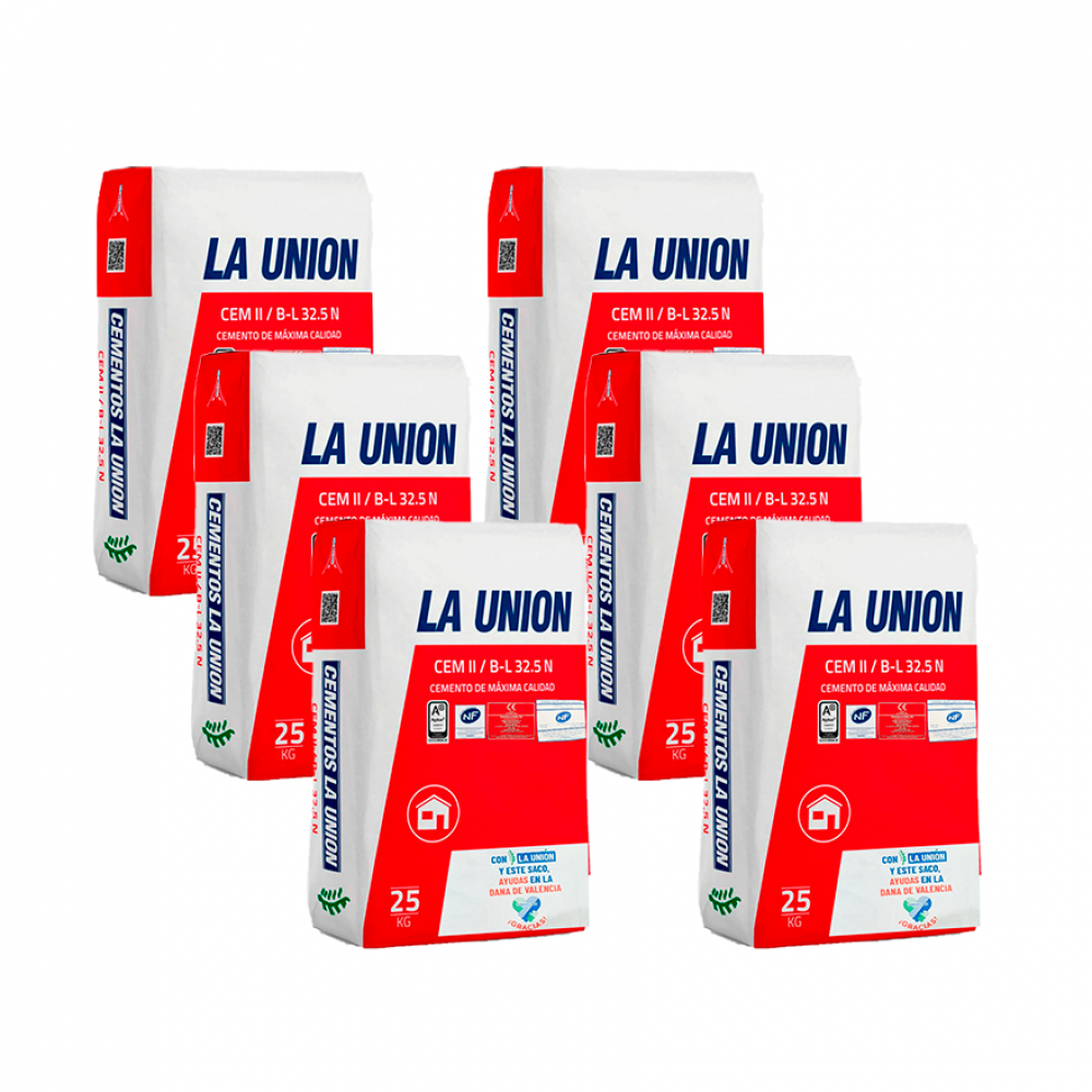 Cemento gris de tipo CEM II La Unión (6 x 25 kg / 55.11 lb ...