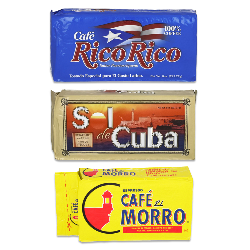 Mixed coffee combo: Rico Rico coffee 100% pure ground + El Morro dark ...