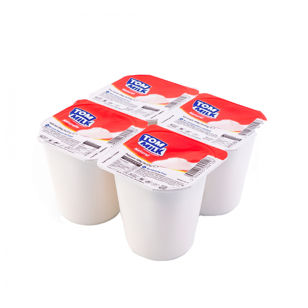 Yogurt pasteurizado natural Tom Milk (4 x 125 g / 4.41 oz ...