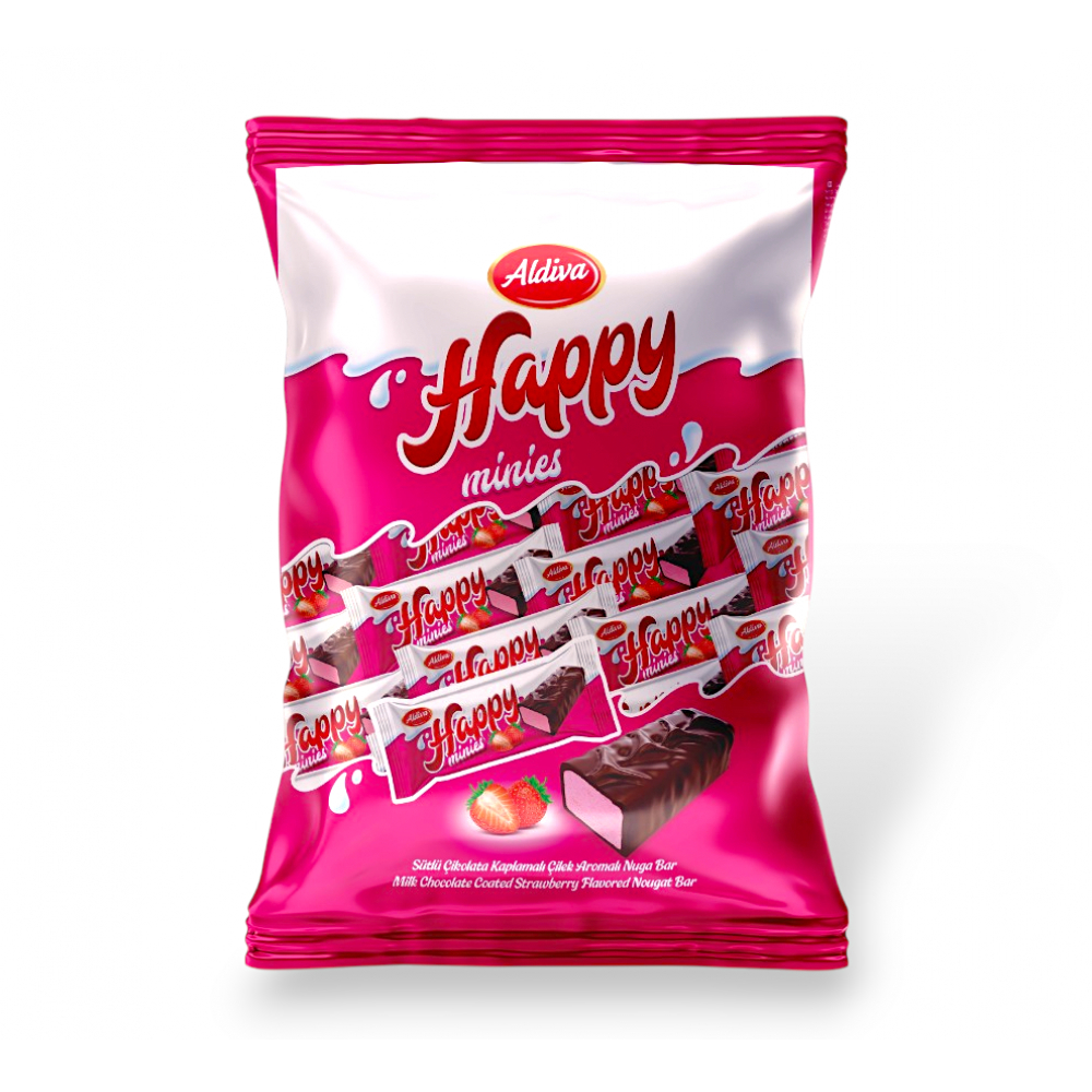 Barras de leche con fresa cubiertas de chocolate Happy Minis Aldiva ...