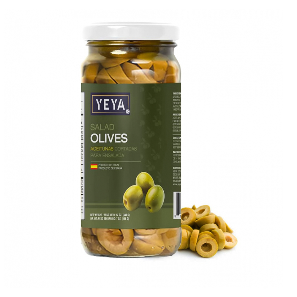 CompreMarket - Aceitunas españolas cortadas para ensaladas Yeya (340 g ...