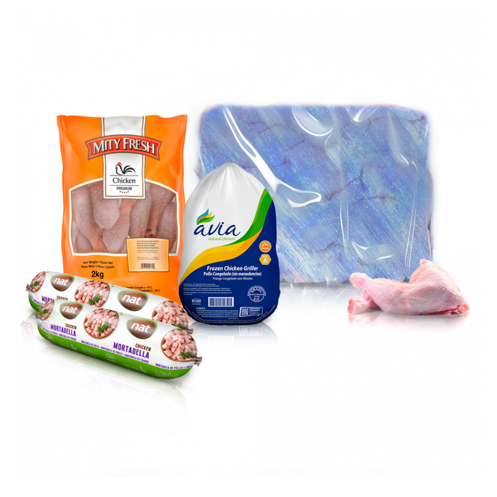 Combo de pollo: Caja de cuartos traseros + Paquete de muslos + Pollo ...