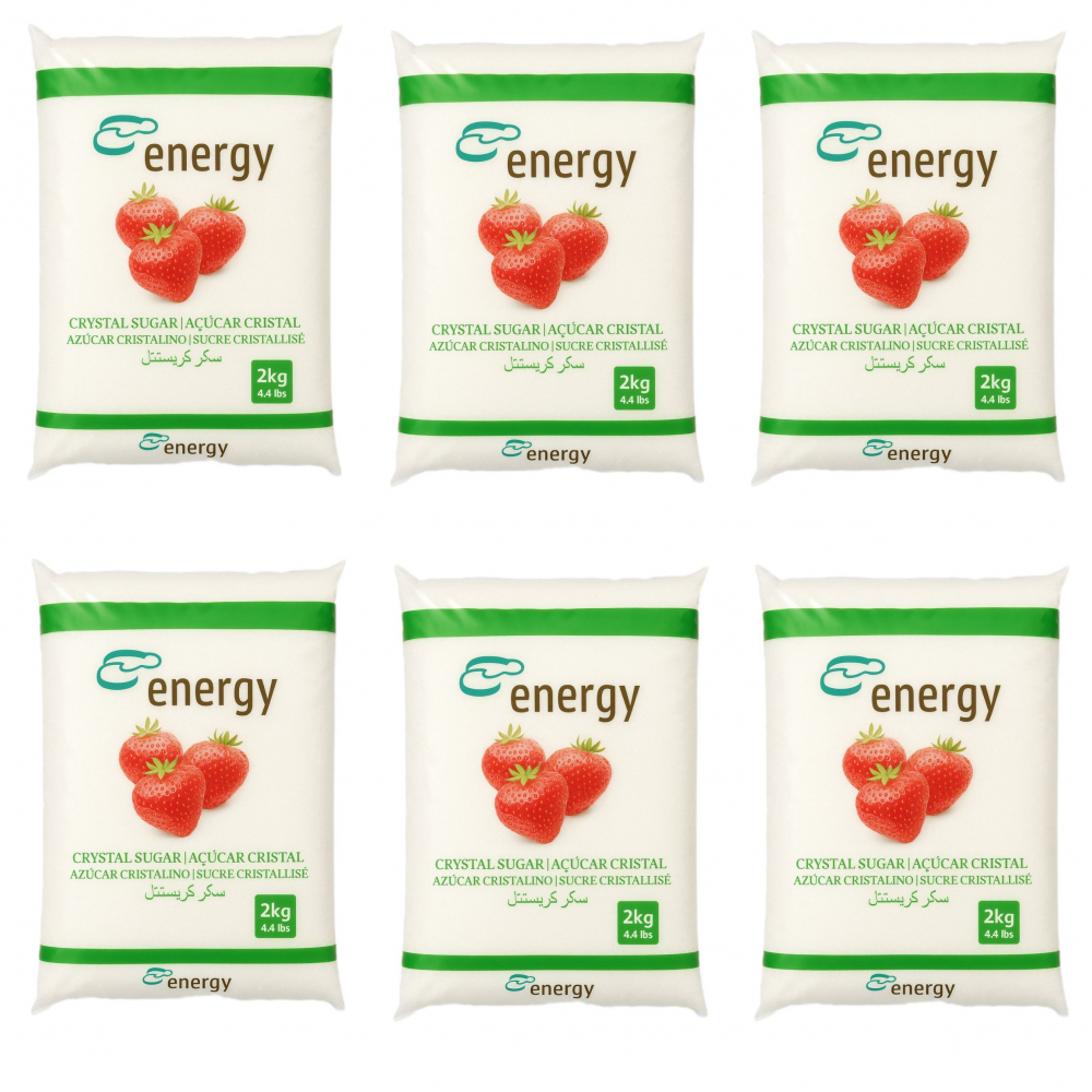 CompreMarket - Azúcar blanca Energy (6 x 2 kg / 4.4 lb)