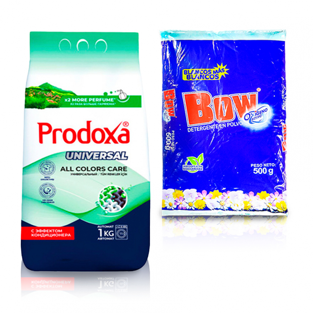 Set #9: Bow powder detergent + Prodoxa Universal laundry powder ...