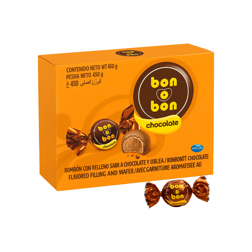 Caja de bombones de oblea rellenos de chocolate Bon o Bon Arcor (450 g ...