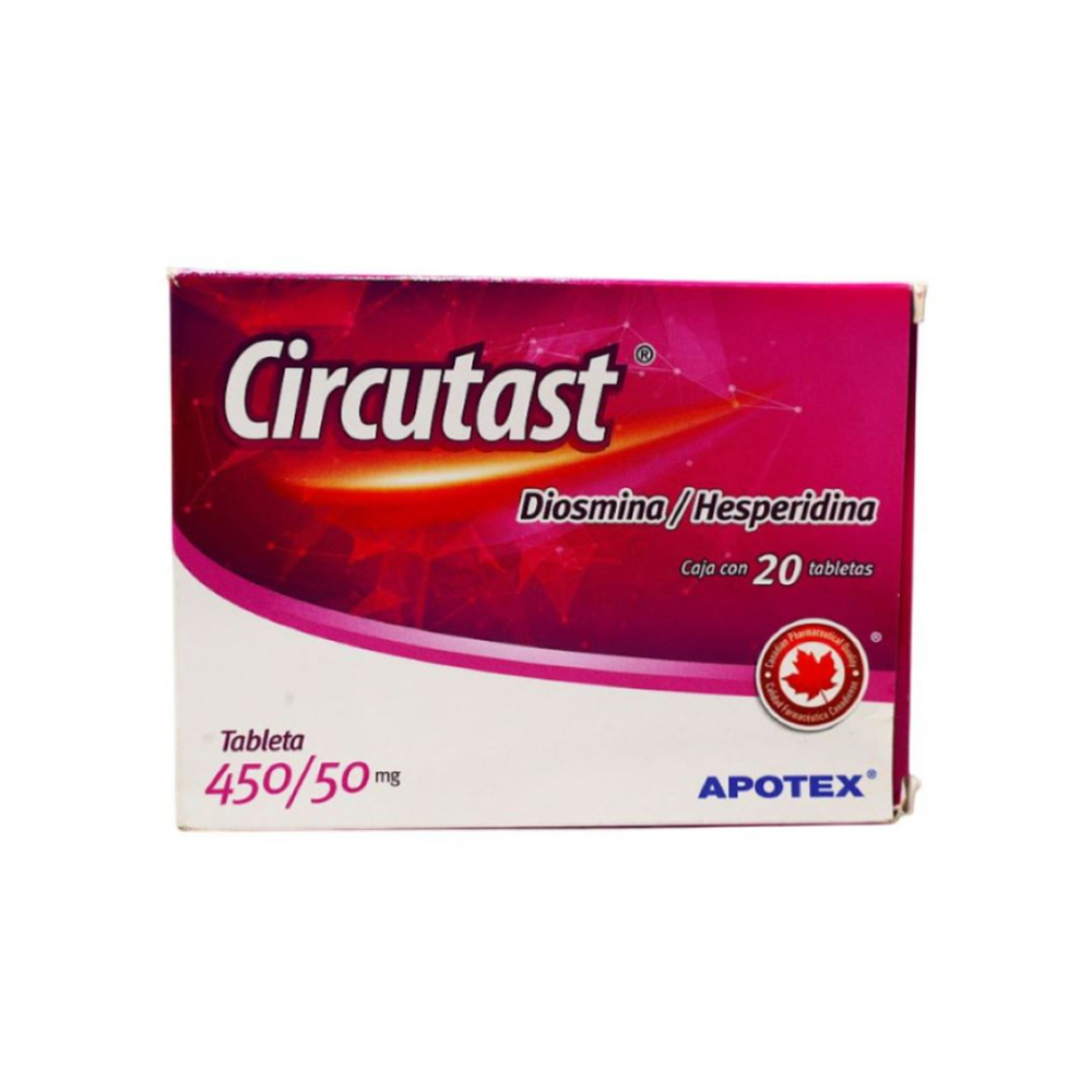 Circutast.Diosmina 450 mg + Hesperidina 50 mg Apotex Corp (20 tabletas ...