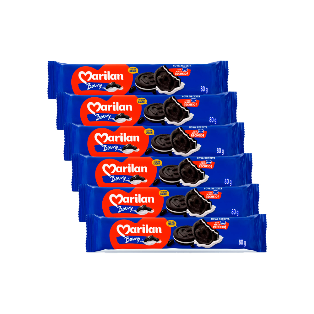Marilan sweet chocolate-flavored cookie filled with vanilla flavor (6 x ...