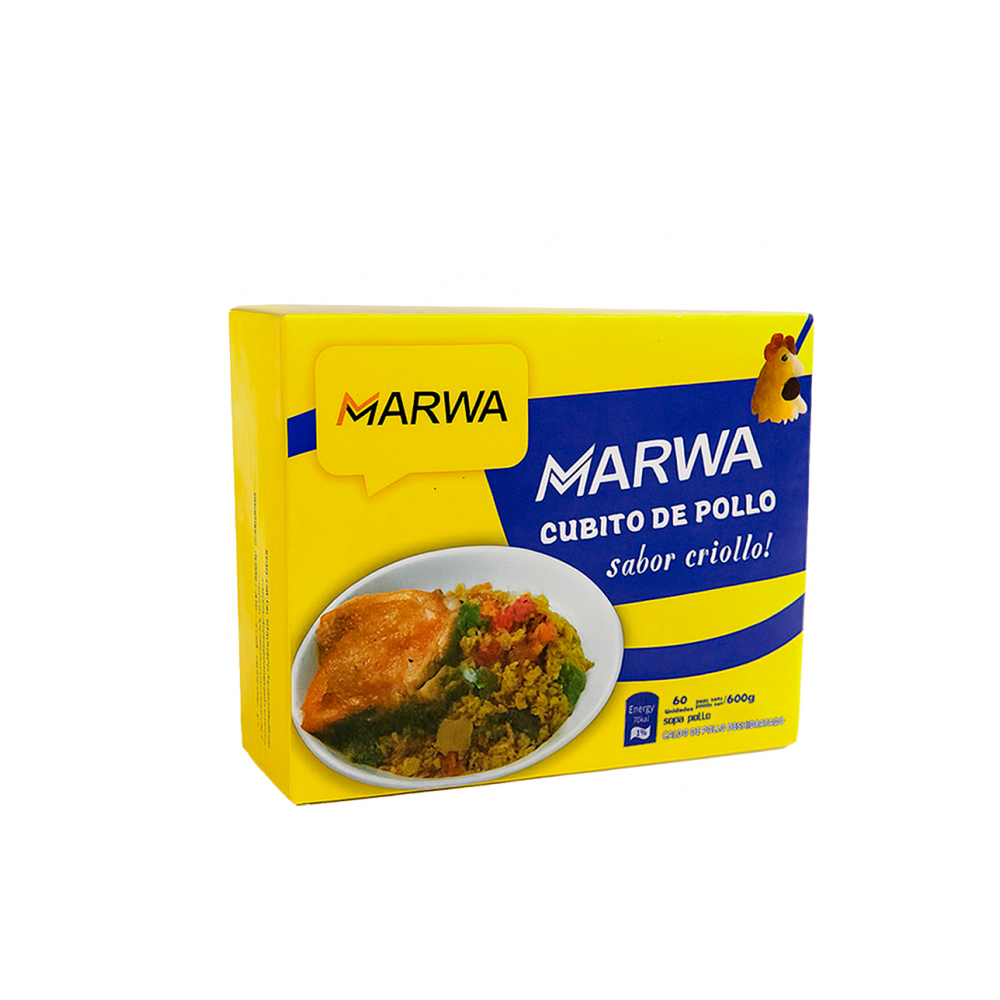 Cubito de caldo de pollo sabor criollo Marwa (600 g / 1.32 lb ...