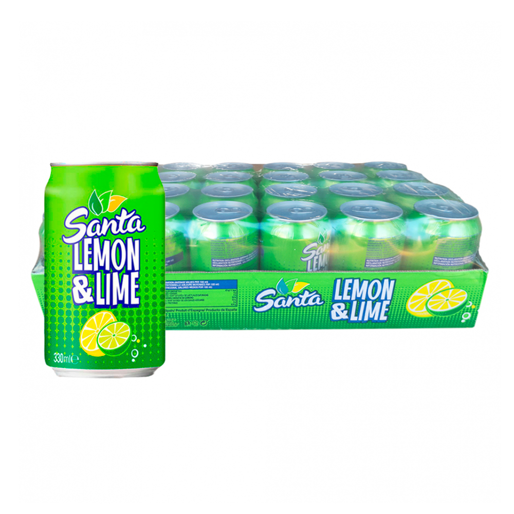 CompreMarket - Refresco gaseado de limón y lima Santa (24 x 330 ml)