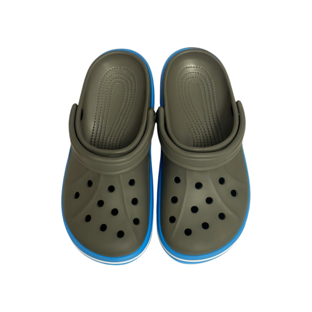 Chancletas tipo zueco - Gris con borde rayado Elizabeth Dunn (Talla 37 ...
