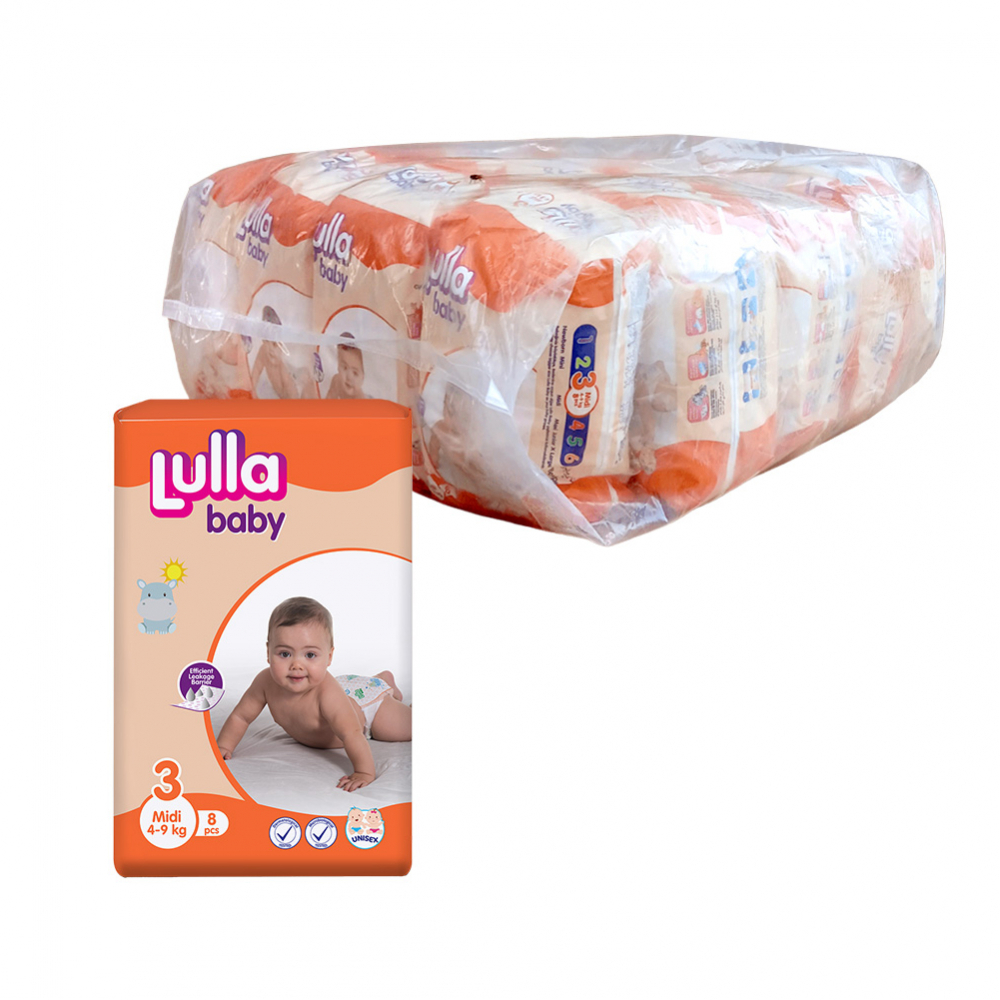 Pañales desechables - culeros - para bebé etapa 3 Midi Lulla Baby (20 x ...